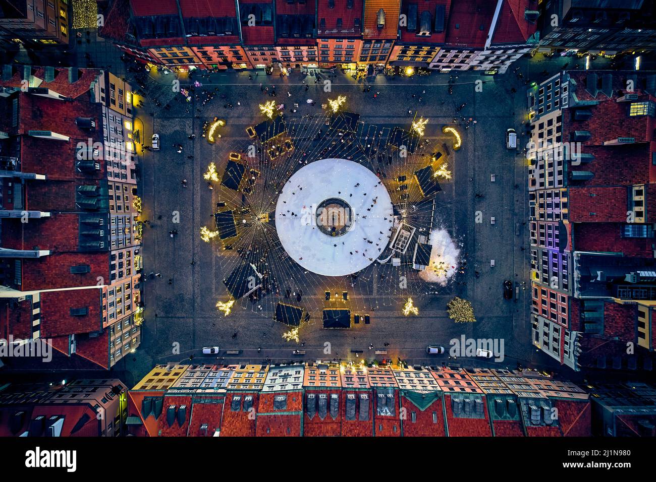 Aerial top down view on rooftop hi-res stock photography and images - Alamy