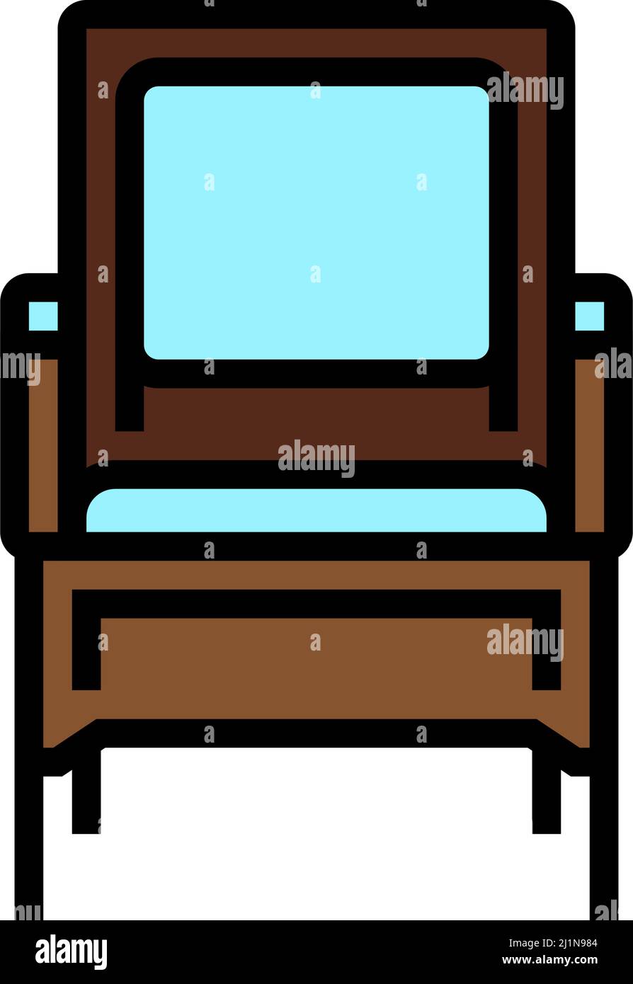 rattan patio chair color icon vector illustration Stock Vector Image ...