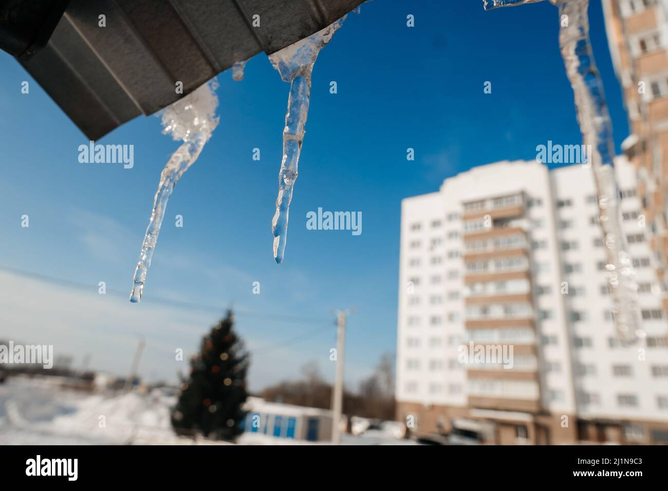Large sharp icicles on hi-res stock photography and images - Alamy
