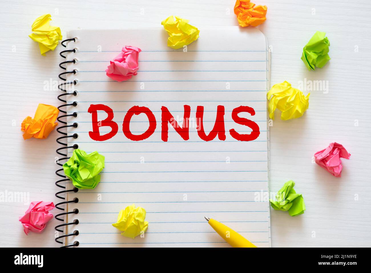 BONUS word made with building blocks, concept Stock Photo - Alamy