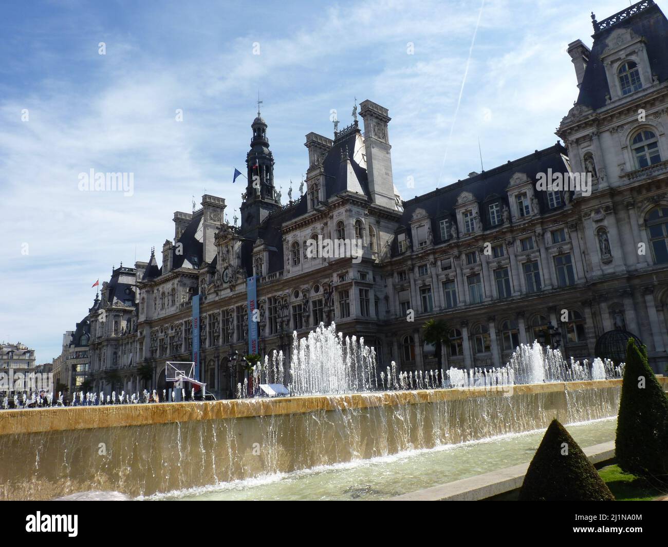 Paris with its iconic buildings and representative objects, Disneyland ...