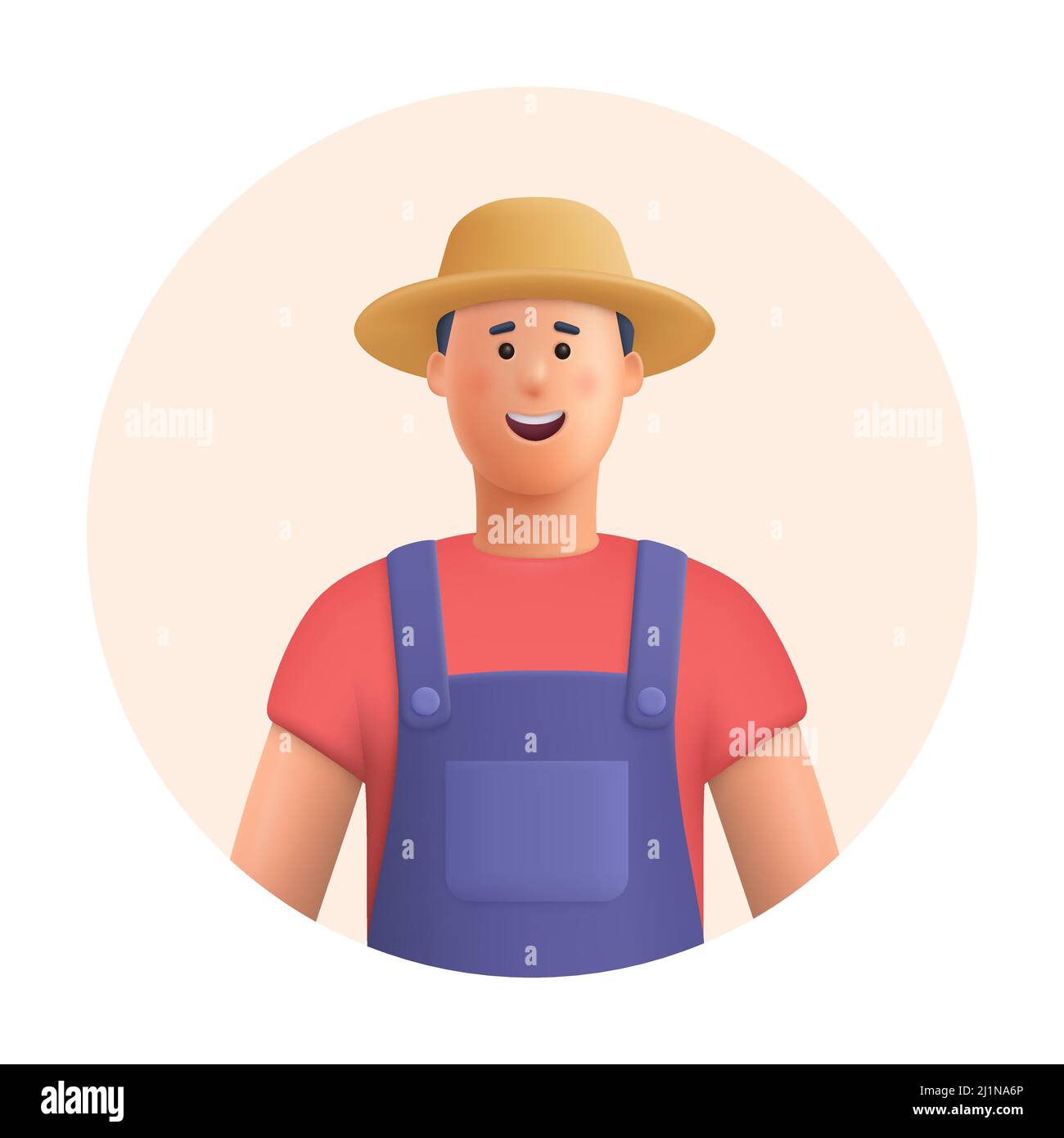 Young smiling man farmer. Agricultural worker. Gardening, farming ...
