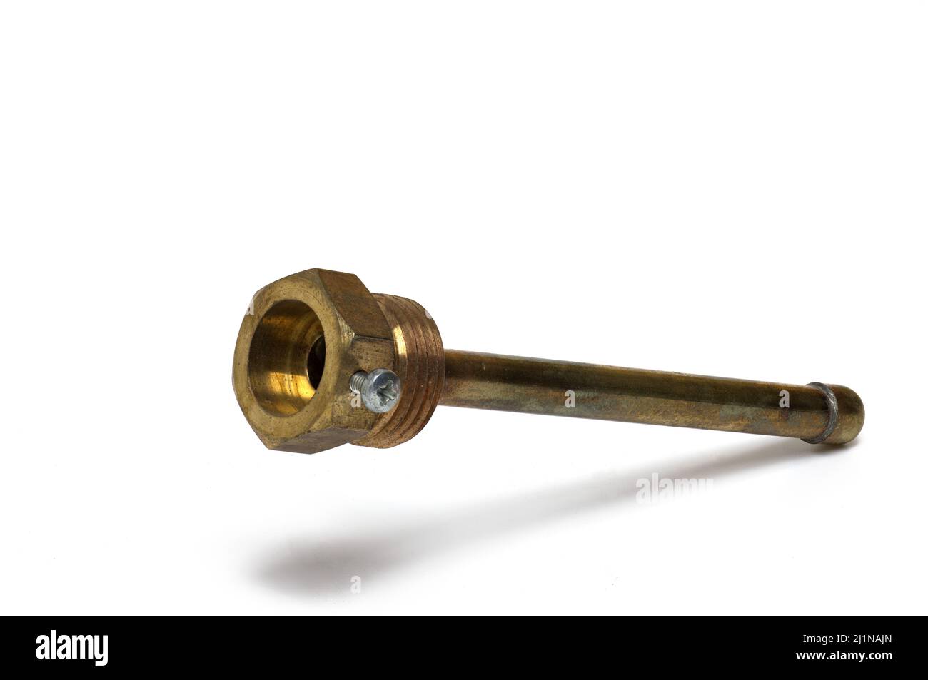 Close up of a temperature sensor with copper metal sensor needle for ...
