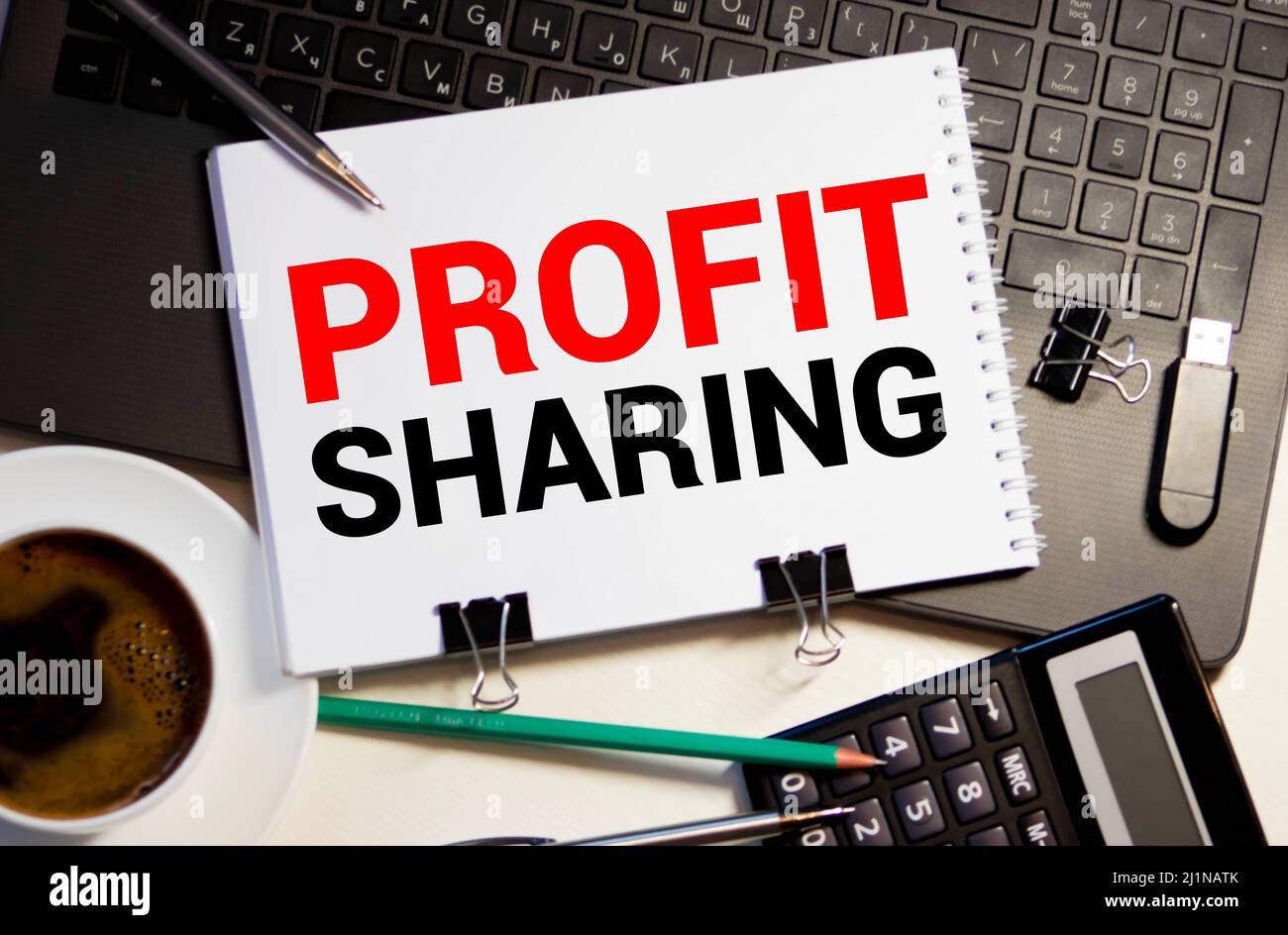 Text sign showing hand written words Profit sharing Stock Photo - Alamy