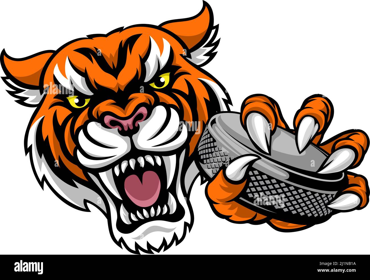 Tiger Ice Hockey Player Animal Sports Mascot Stock Vector Image & Art ...