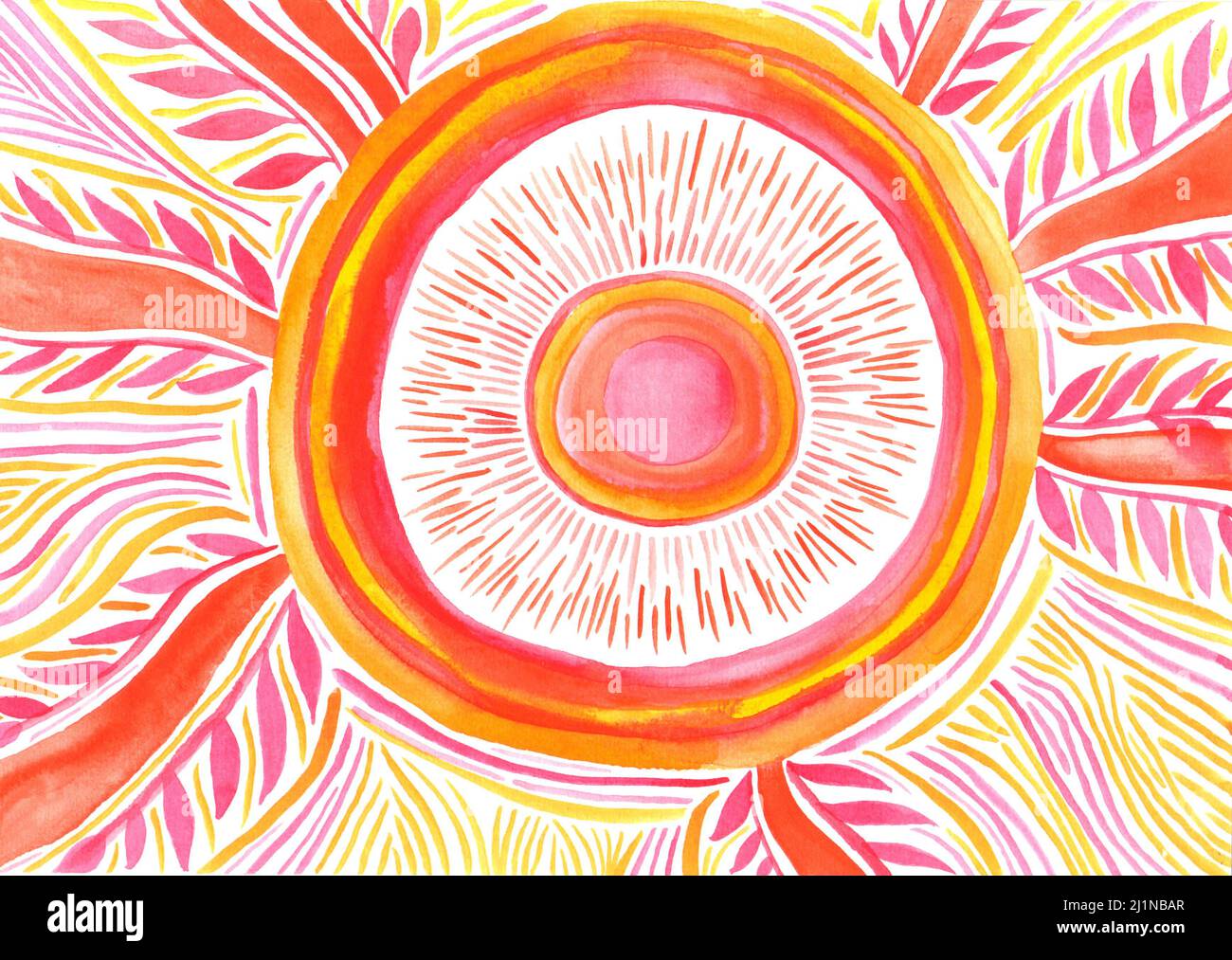 Abstract whimsical doodle colorful pattern. Watercolor painting. Free ...