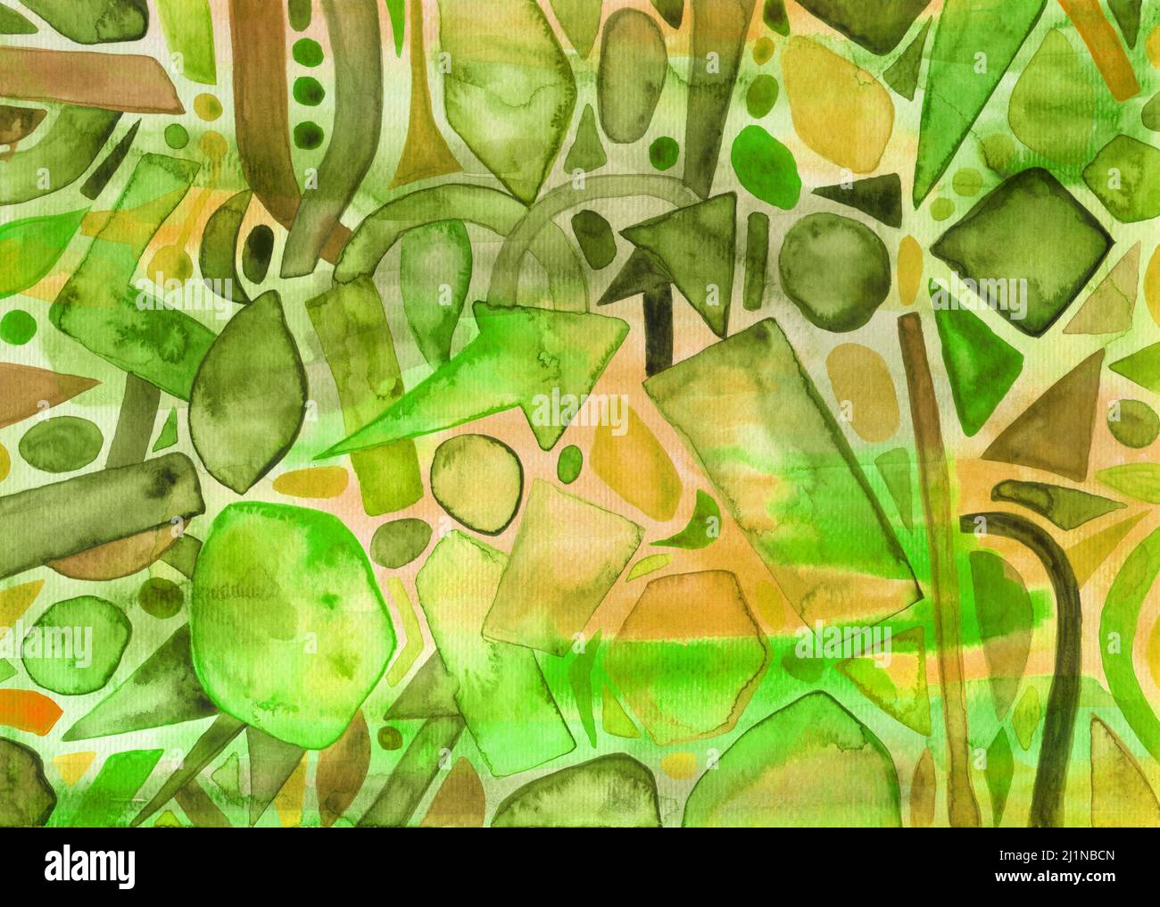 Abstract whimsical doodle colorful pattern. Watercolor painting. Free ...