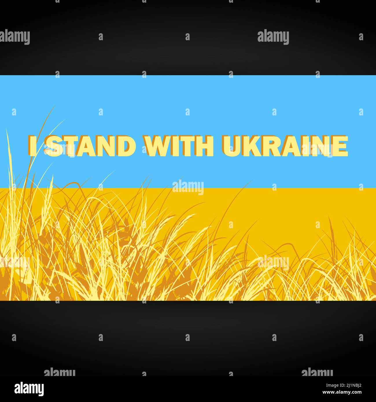 I stand with Ukraine sign on the national flag of Ukraine Stock Vector ...