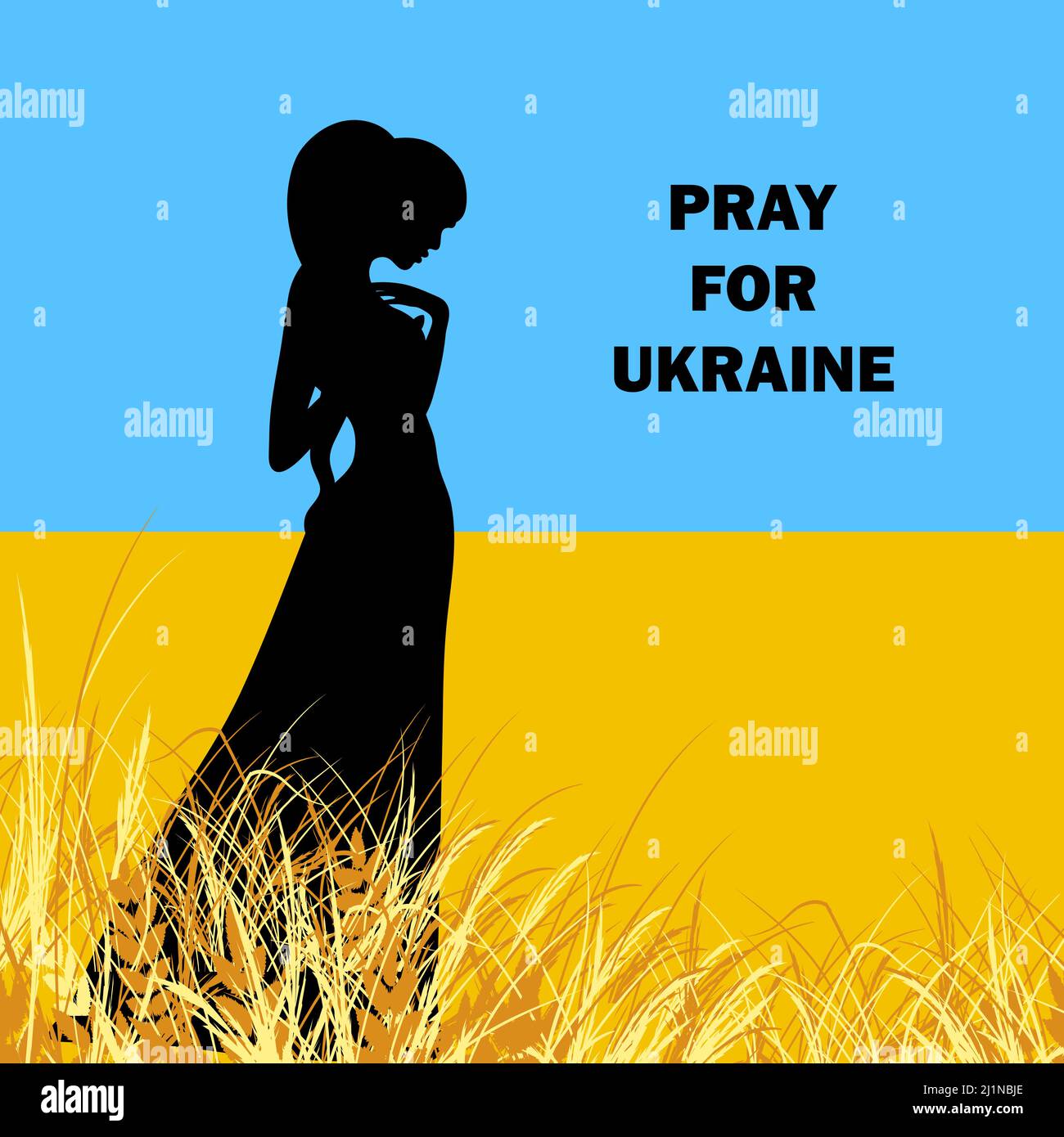 Woman ukraine flag Stock Vector Images - Alamy
