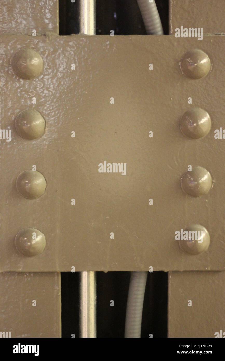 Common bolted steel connection on the column of a building Stock Photo ...