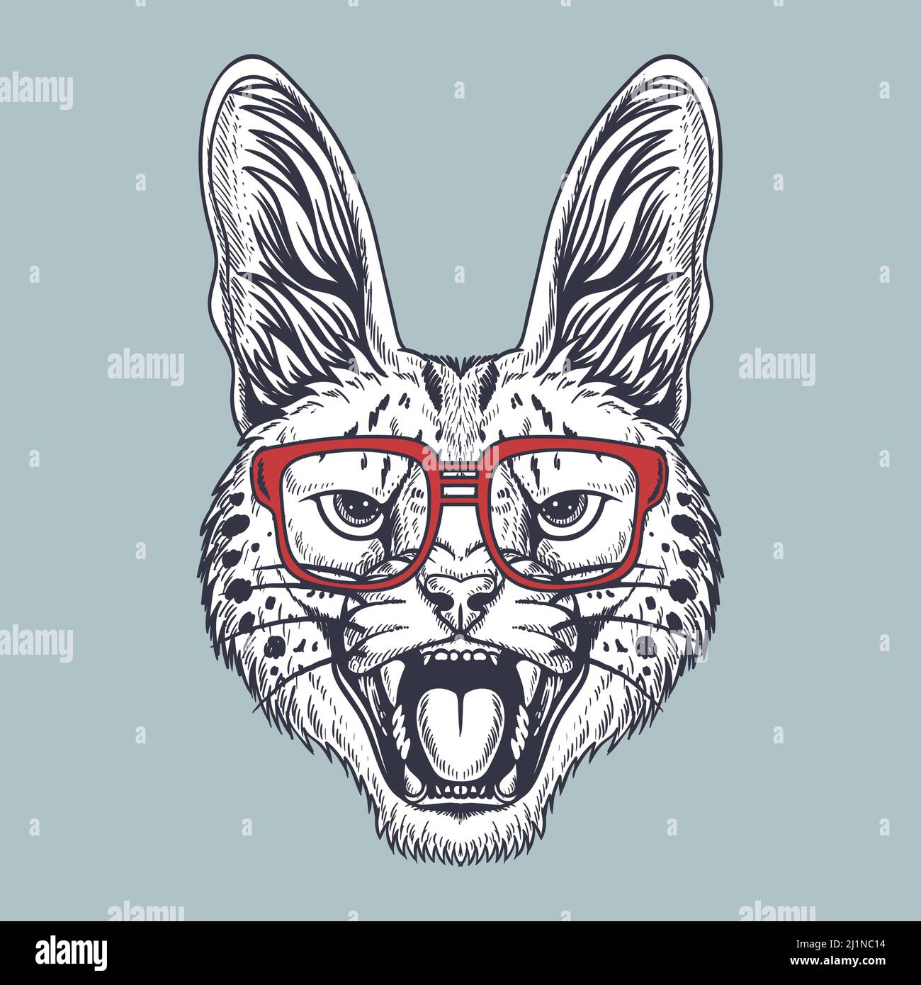 Hand drawn illustration outline angry hi-res stock photography and ...