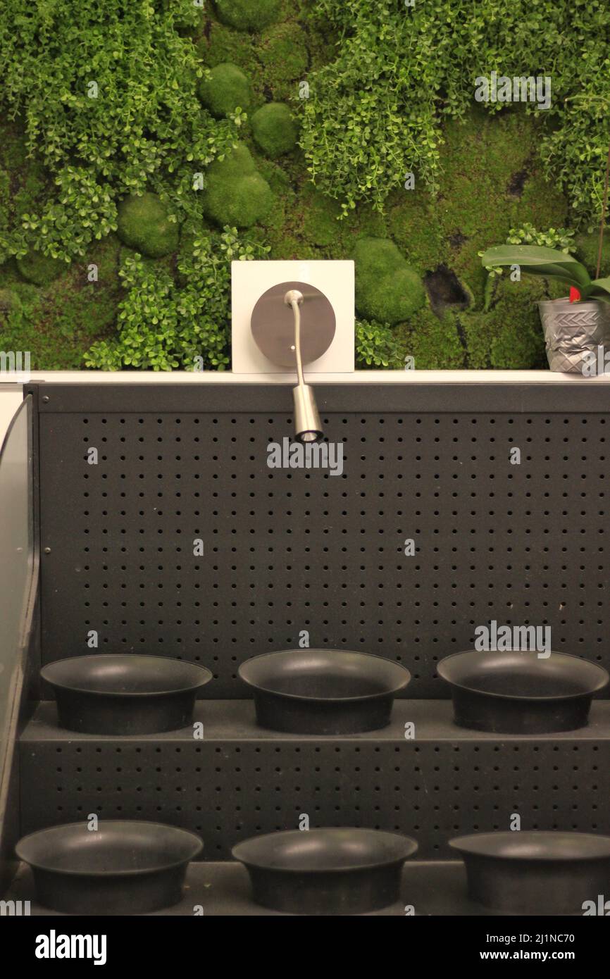 Empty shelves and buckets at the local flower shop Stock Photo - Alamy