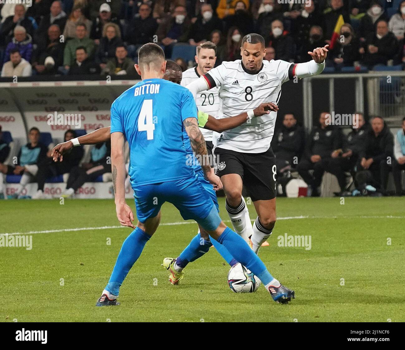 Sinsheim, Deutschland. 27th Mar, 2022. March 27th, 2022, PreZero Arena ...