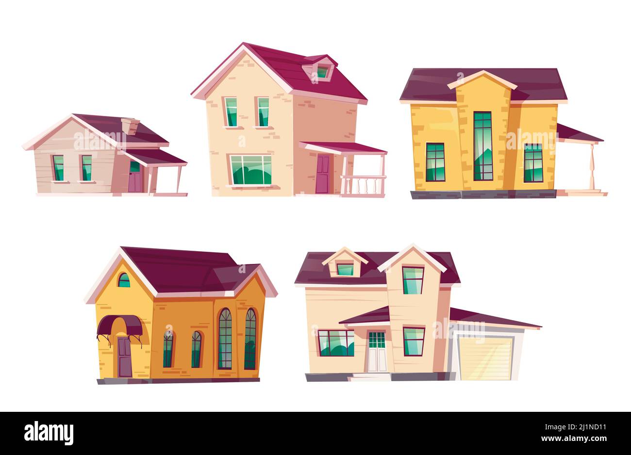 Evolution house architecture set. Dwellings time line from single story ...