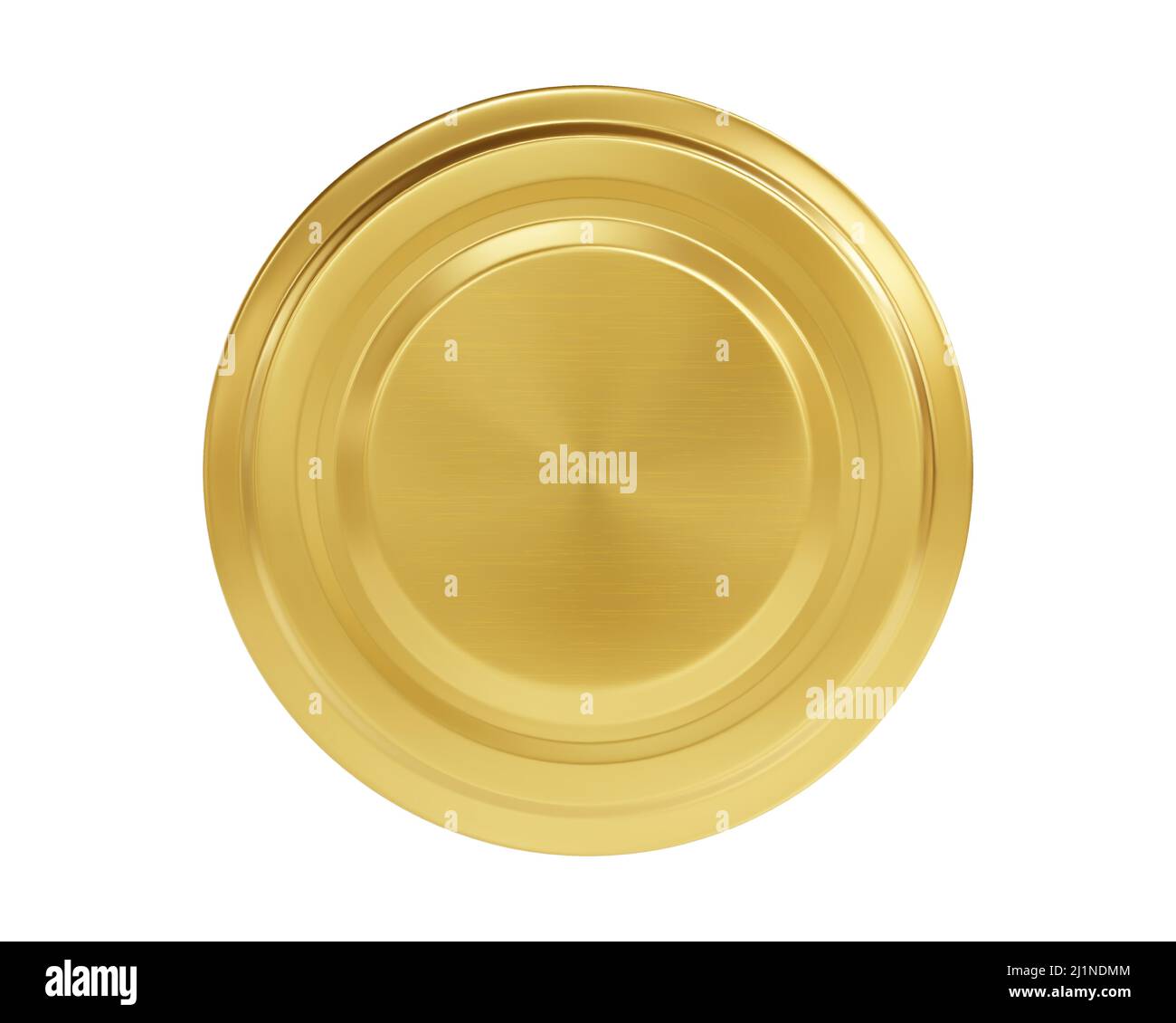 Realistic golden jar lid mockup top view isolated on white background ...