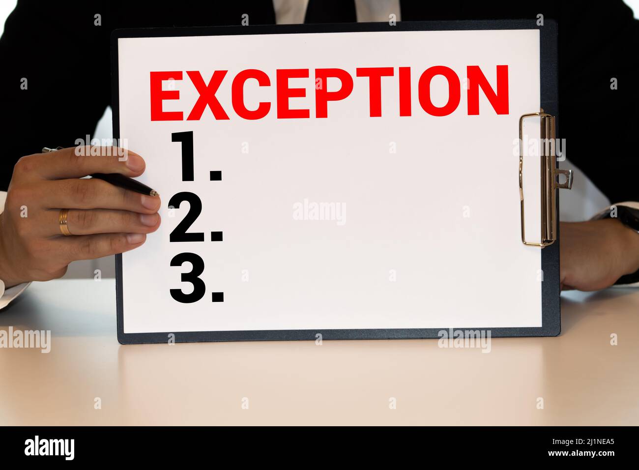 Word writing text Exception. Business concept for Person or thing that ...