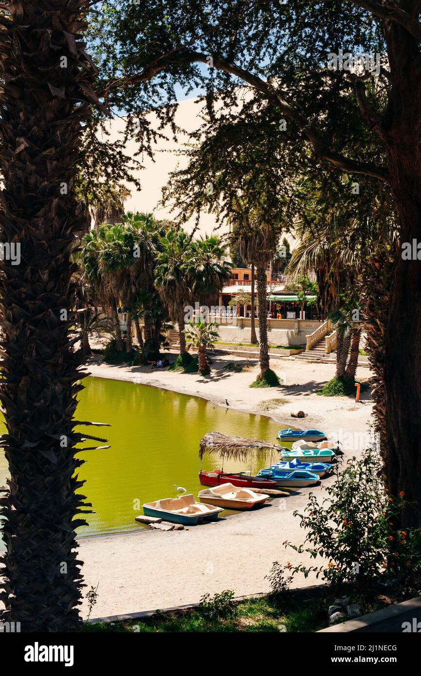 Ica Region, Peru - dec, 2020 Oasis- Huacachina, a village in ...