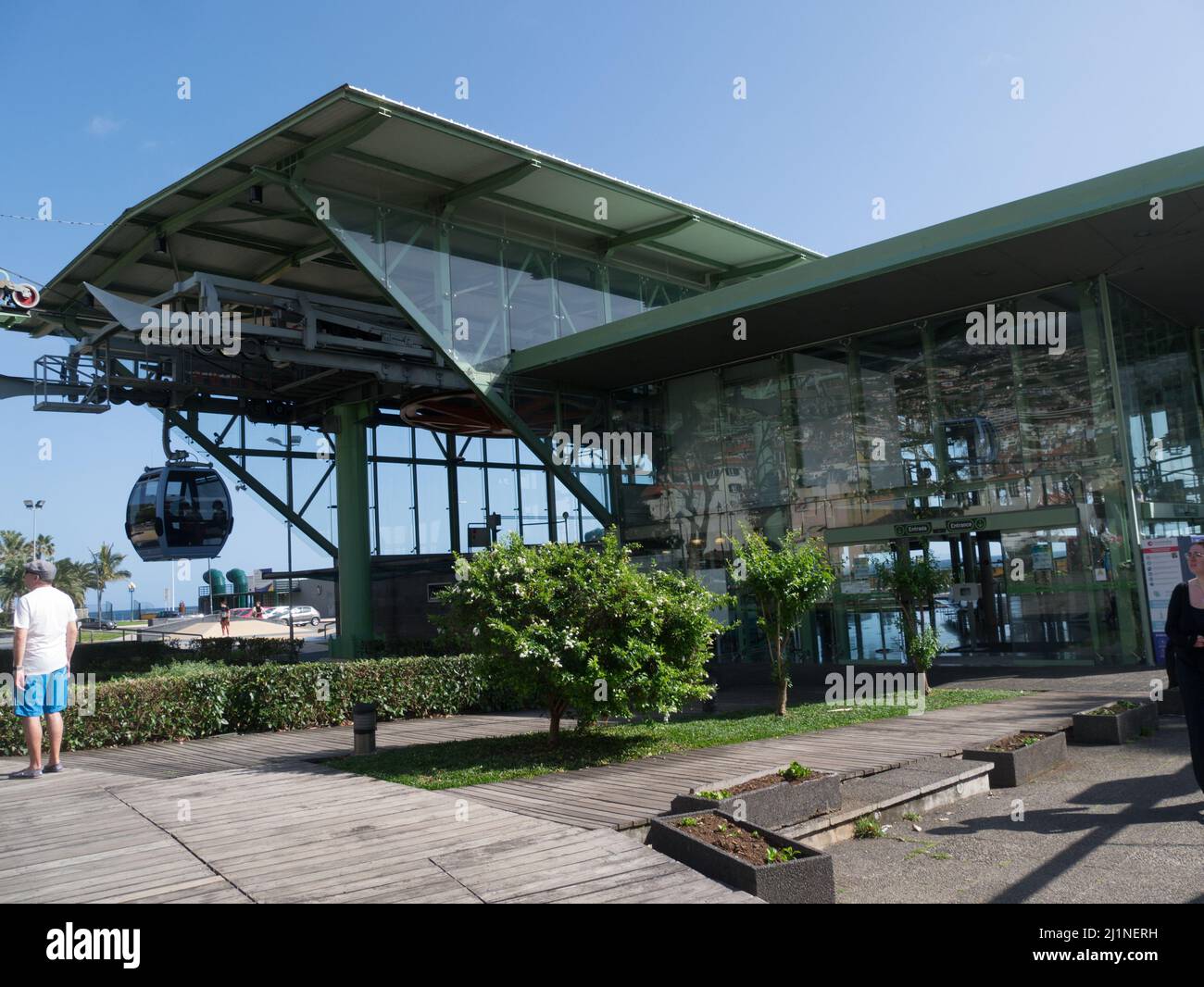 Entrance to Lower station of cable car that operates between the old ...
