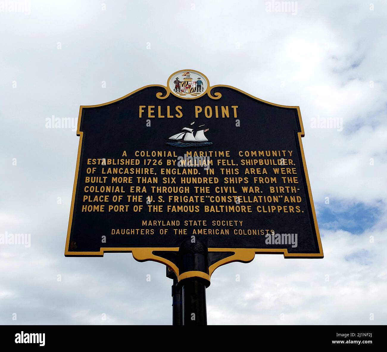 A shot of a historical sign in Baltimore, Maryland Stock Photo - Alamy