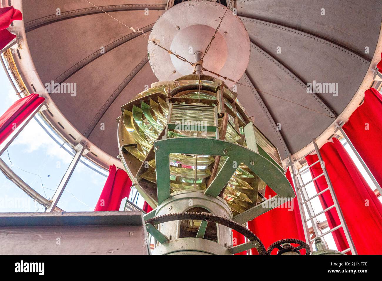Light bulb and lens in El Morro lighthouse, Havana, Cuba, 2017 Stock ...