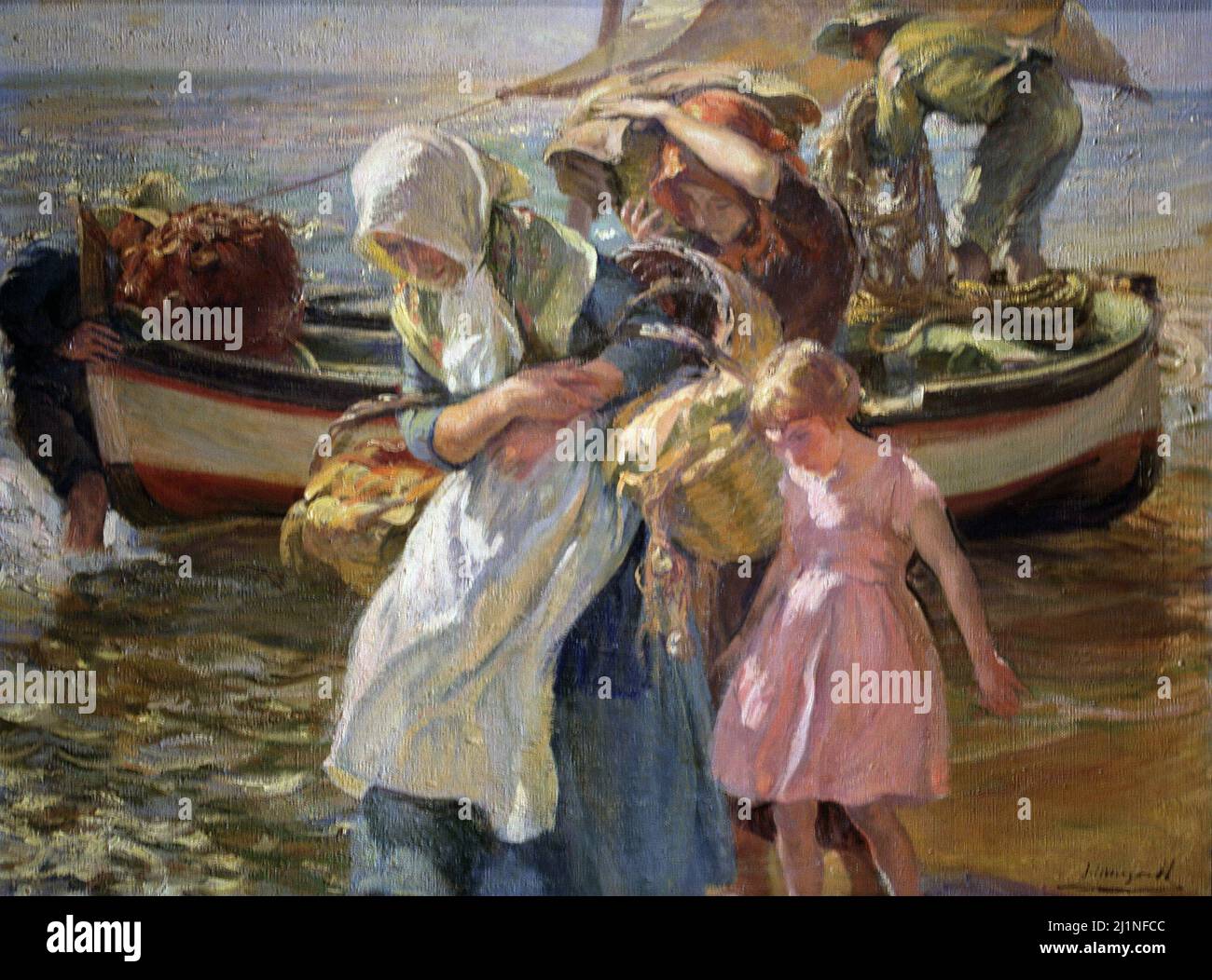 MONGRELL , JOSE. PINTOR ESPAÑOL . VALENCIA 1870 - 1934. " MAÑANA DE SOL ...