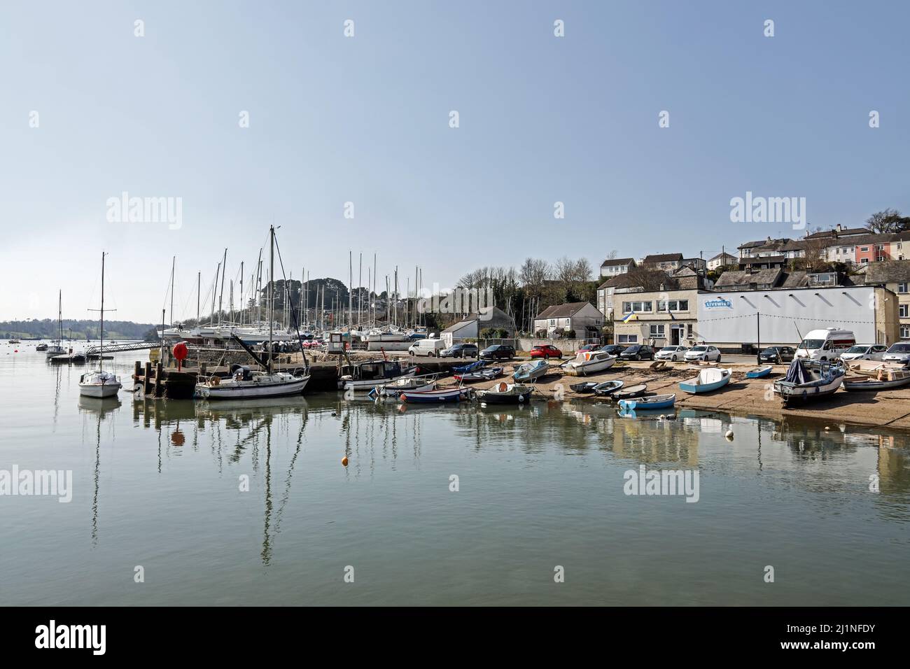 Berthed yachts at Marina and the waterfront beside the River Tamar in ...