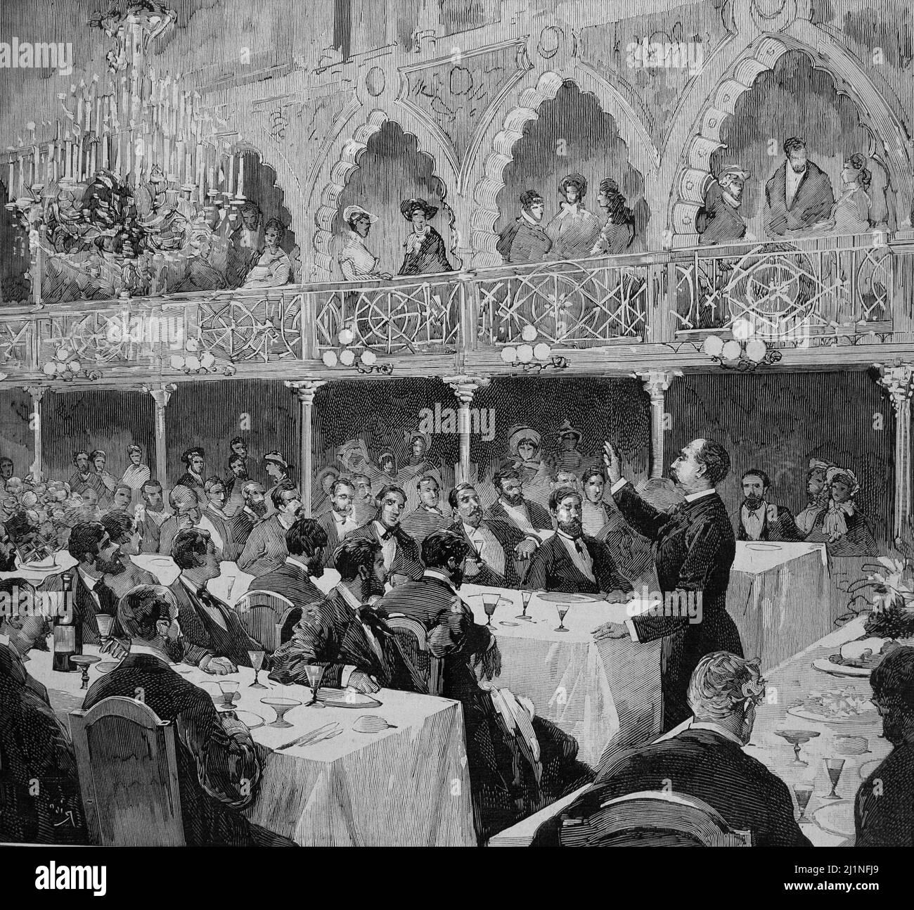 MORET , SEGISMUNDO. POLITICO ESPAÑOL . CADIZ 1838 - 1913. " BANQUETE ...