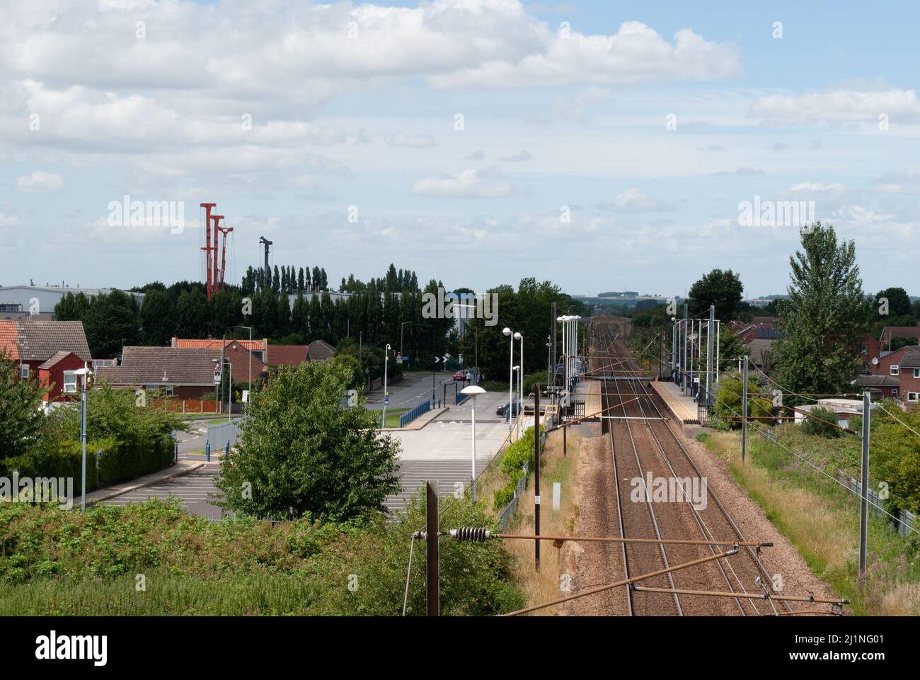 A view of a railway in Doncaster UK from a bridge Stock Photo - Alamy