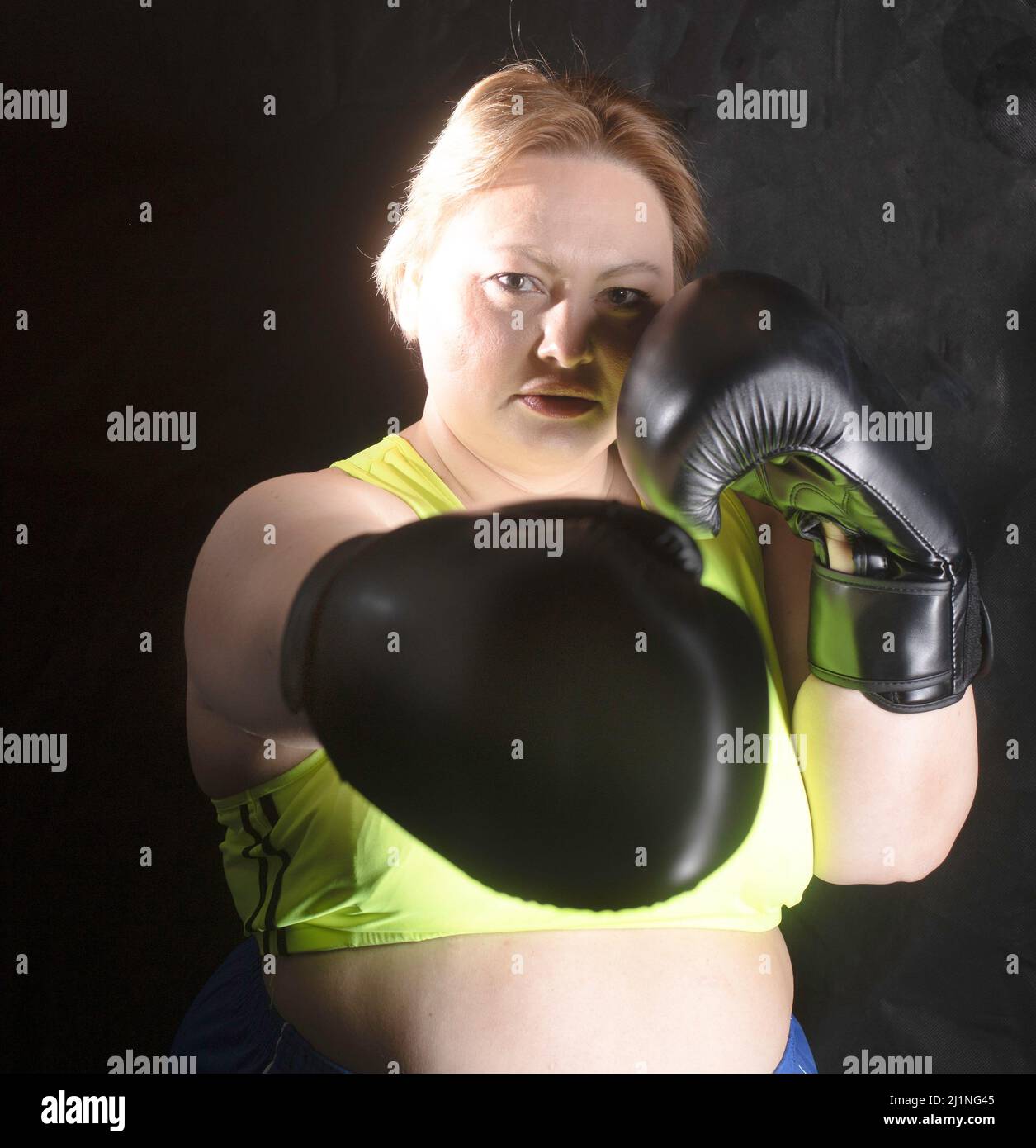 Body positive Plus sized model female fitness exercises Stock Photo - Alamy