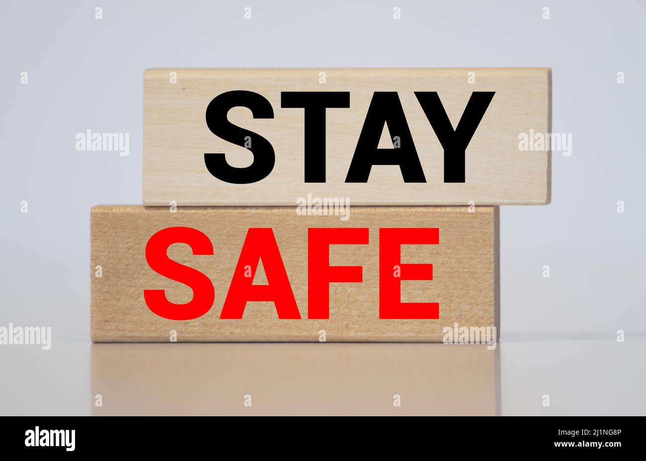 Stay safe concept. Word Stay Safe isolated on white background. Stay at ...