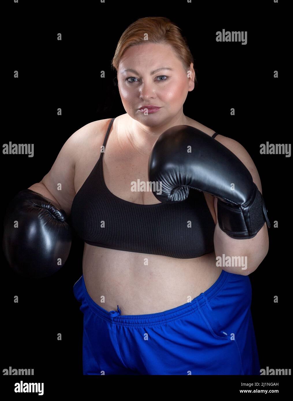 Body positive Plus sized model female fitness exercises Stock Photo - Alamy