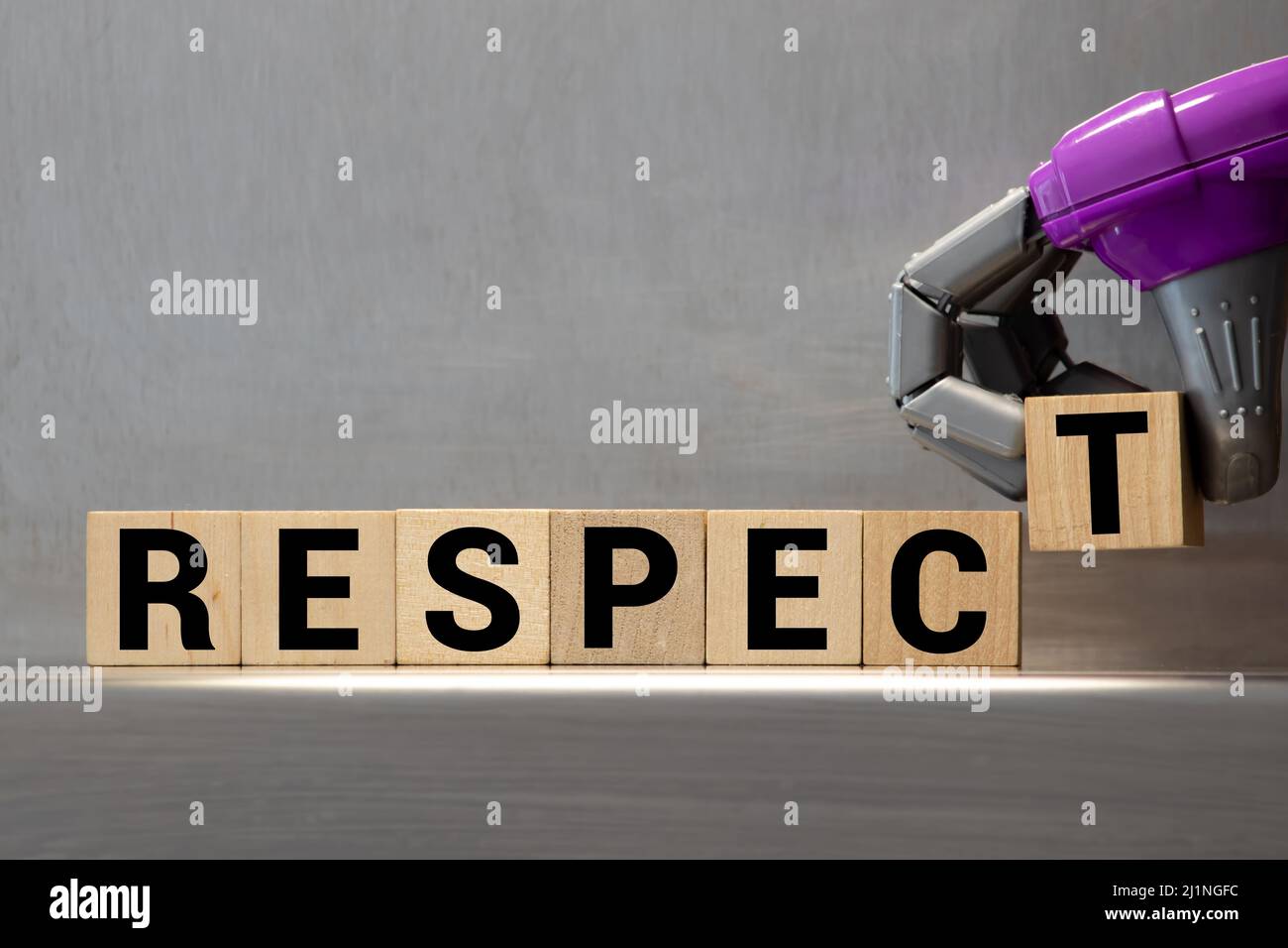 respect word written on wood block. respect text on table, concept ...