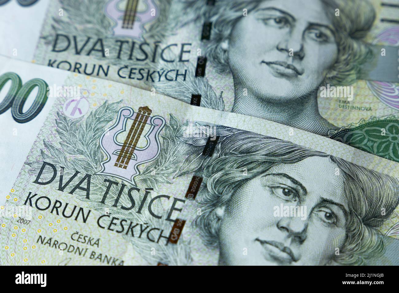 2000 Czech Koruna - CZK - the Czech banknotes Stock Photo - Alamy