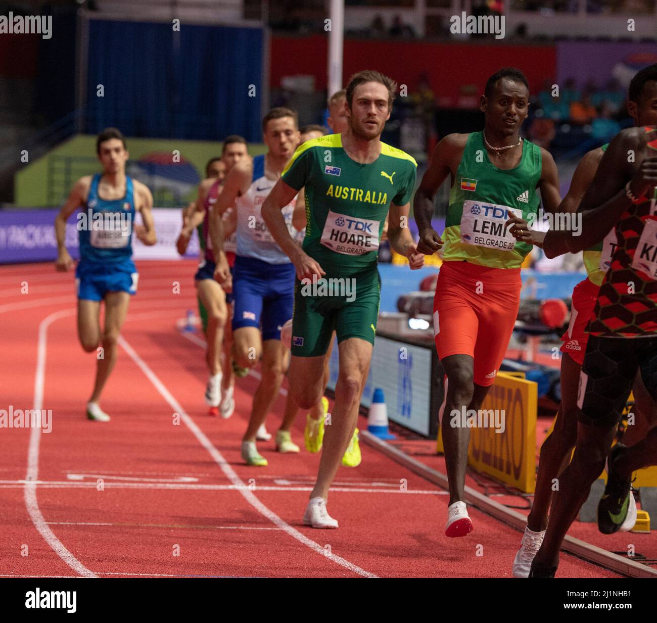 Oliver Hoare AUS competing in the 1500m final on Day Three of the World ...