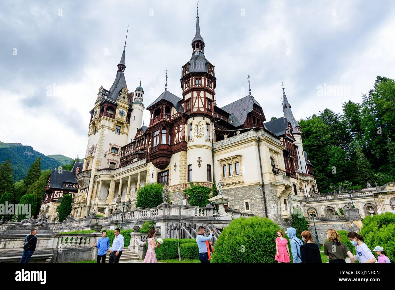 Sinaia, Romania - 3 July 2021: Beautiful neo-Renaissance building of ...