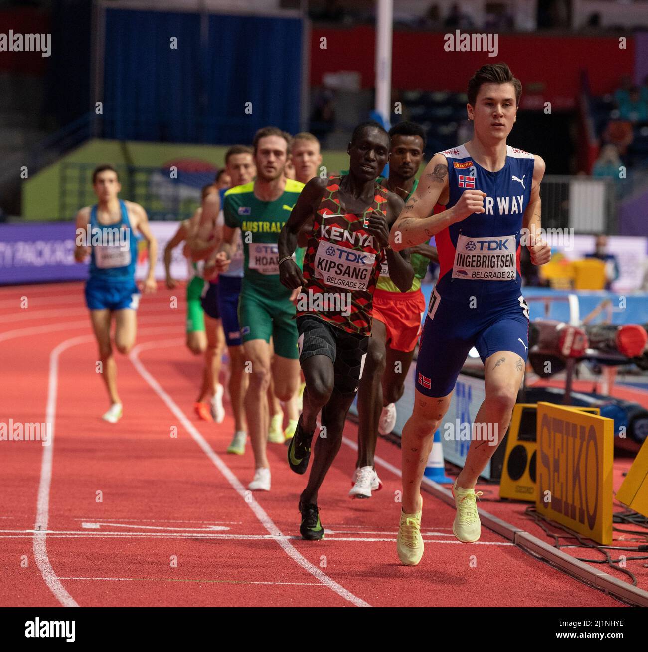 Abel Kipsang KEN and Jakob Ingebrigtsen NOR competing in the 1500m ...