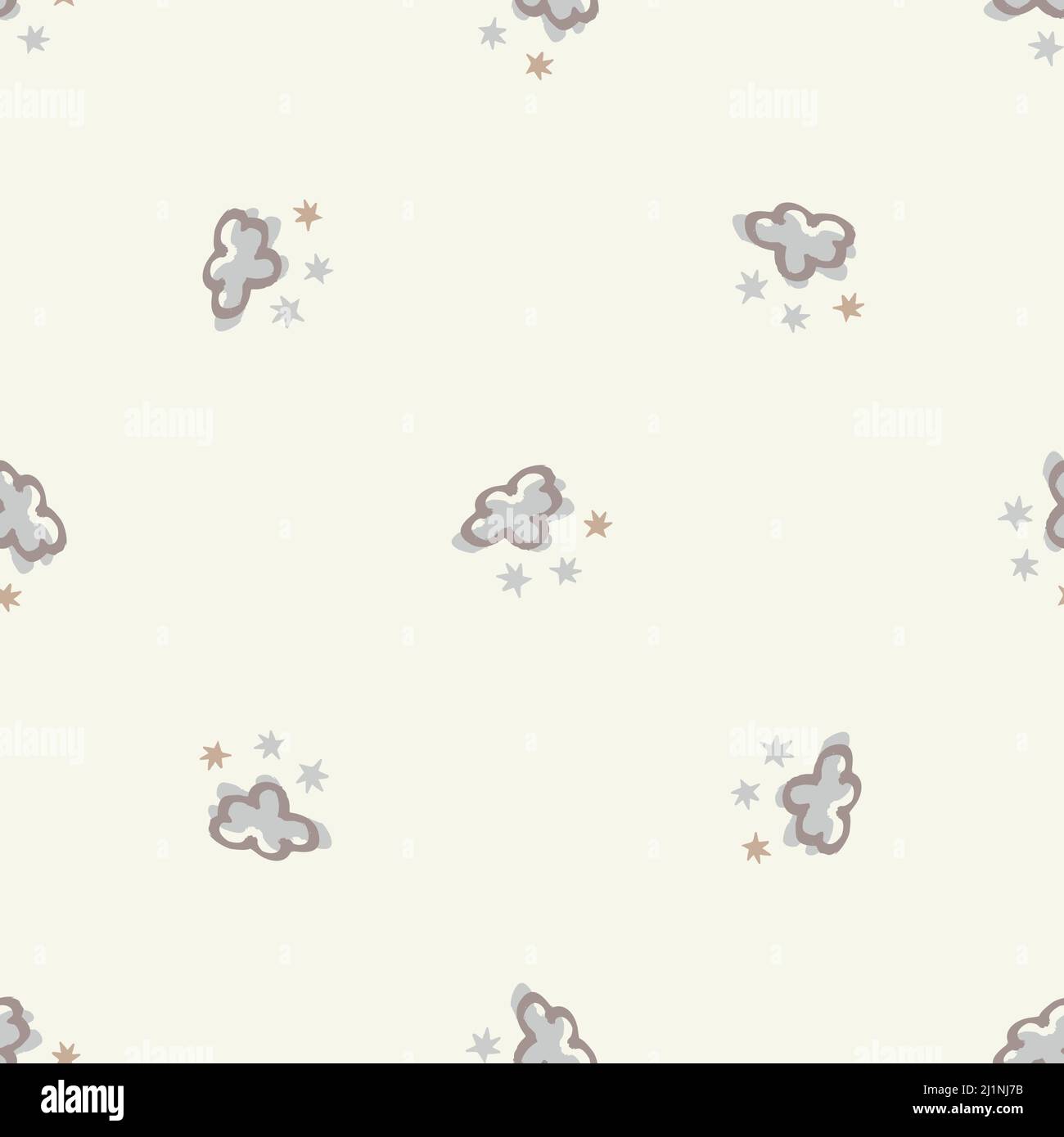 Calm newborn minimal cloud seamless pattern. Gender neutral baby ...