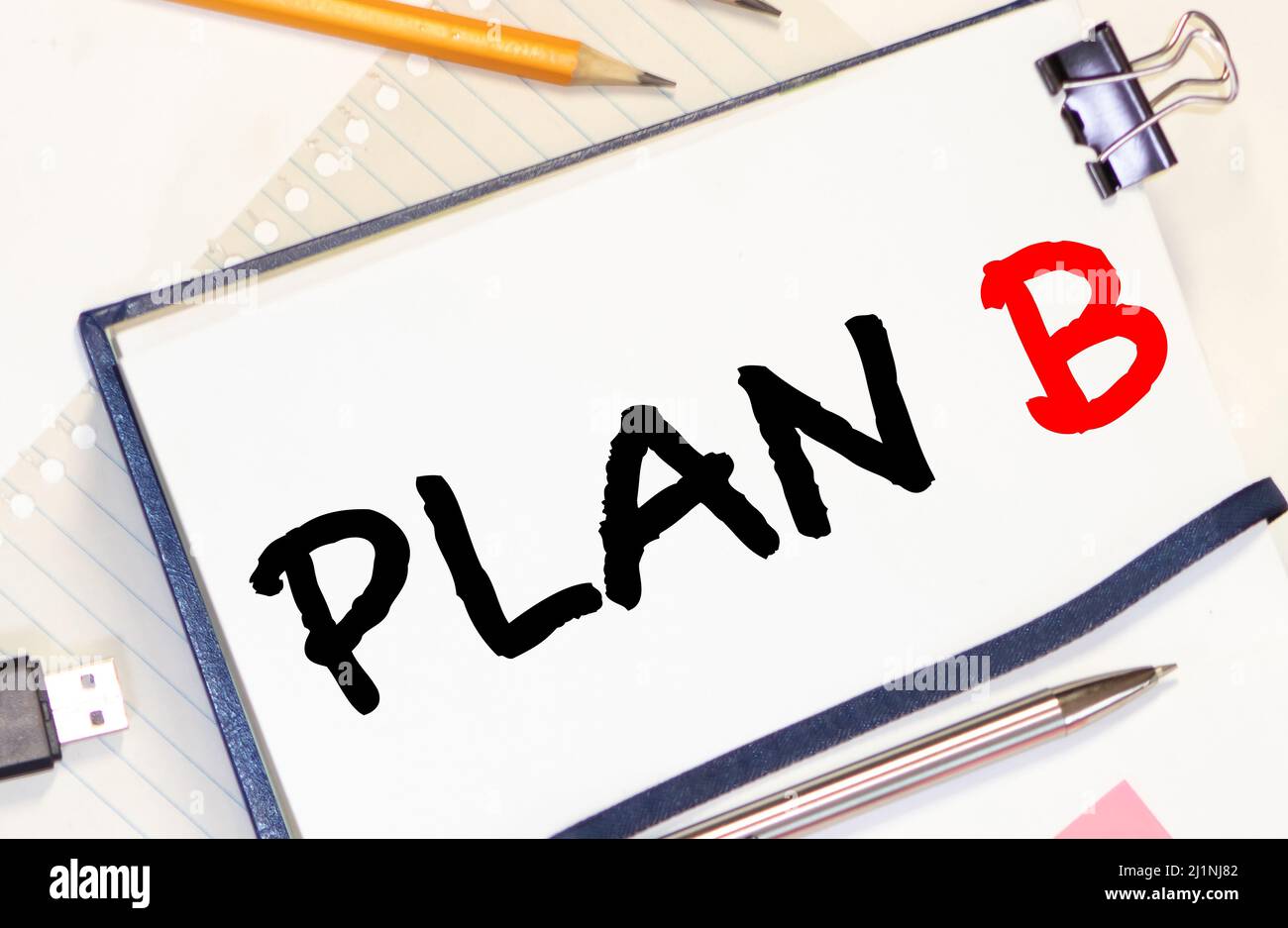 Word Plan B on torn brown grunge paper background. Marketing strategy ...