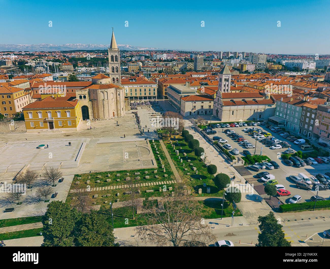 Aerial view of the old town center of Zadar, Croatia Stock Photo - Alamy