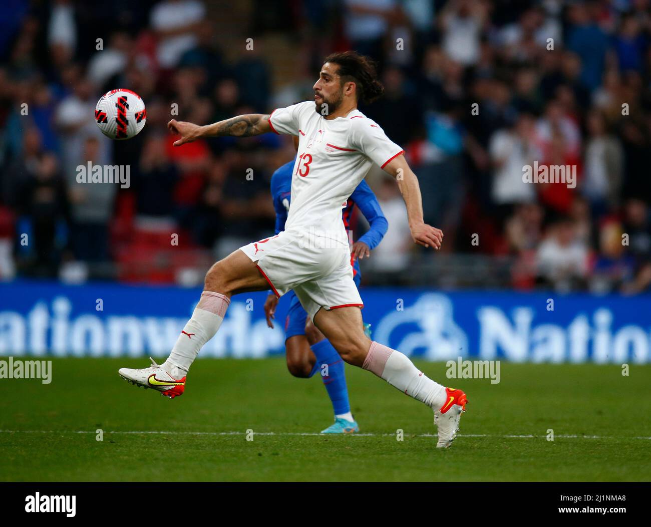 LONDON, ENGLAND - MARCH 26: Ricardo Rodriguez of Switzerland during An ...