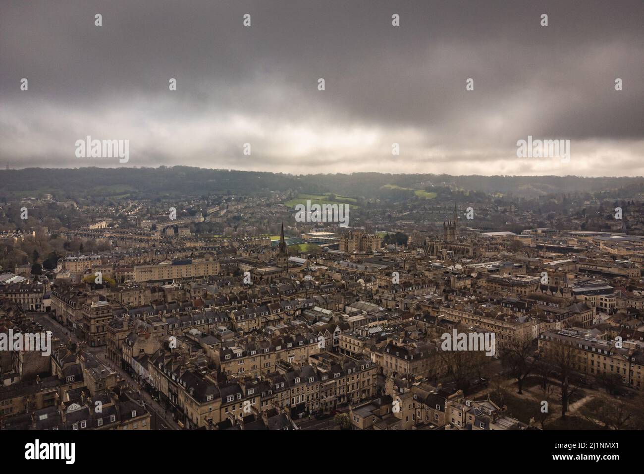 Early morning mist and low cloud cover the city of Bath and surrounding ...