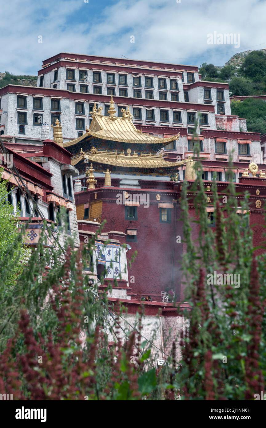 Ganden Monastery located at the top of Wangbur Mountain is one of the ...