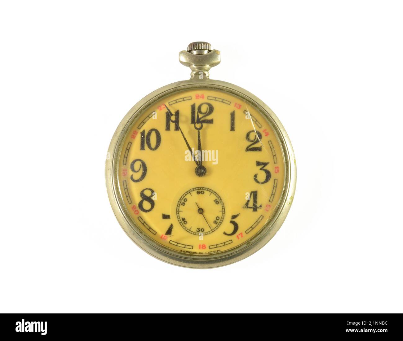 Vintage pocket watch isolated on white background Stock Photo - Alamy
