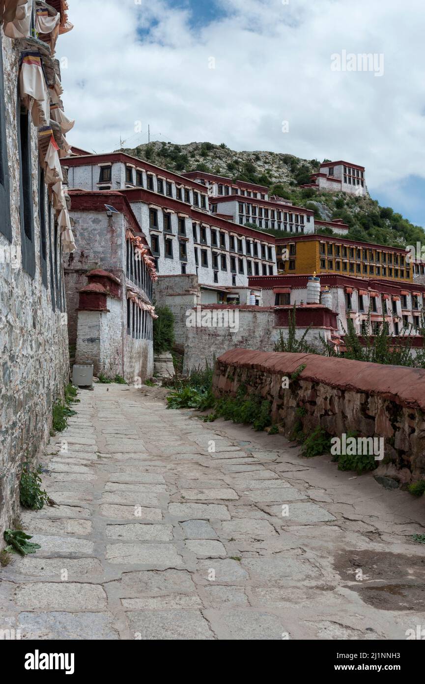 Ganden Monastery located at the top of Wangbur Mountain is one of the ...
