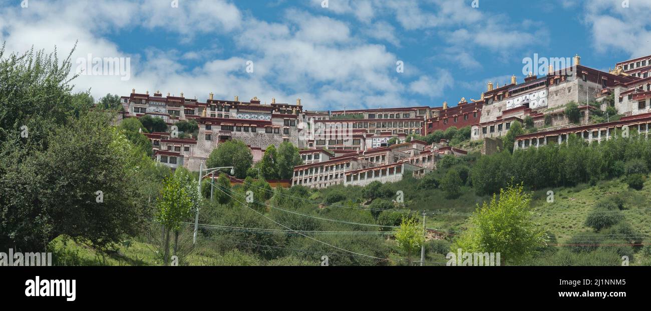 Ganden Monastery located at the top of Wangbur Mountain is one of the ...