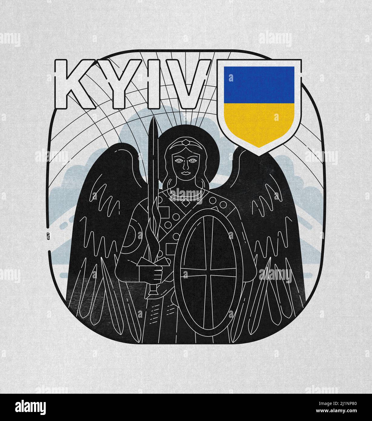 St. Michael the Archangel the Patron Saint of city of Kyiv, concept ...