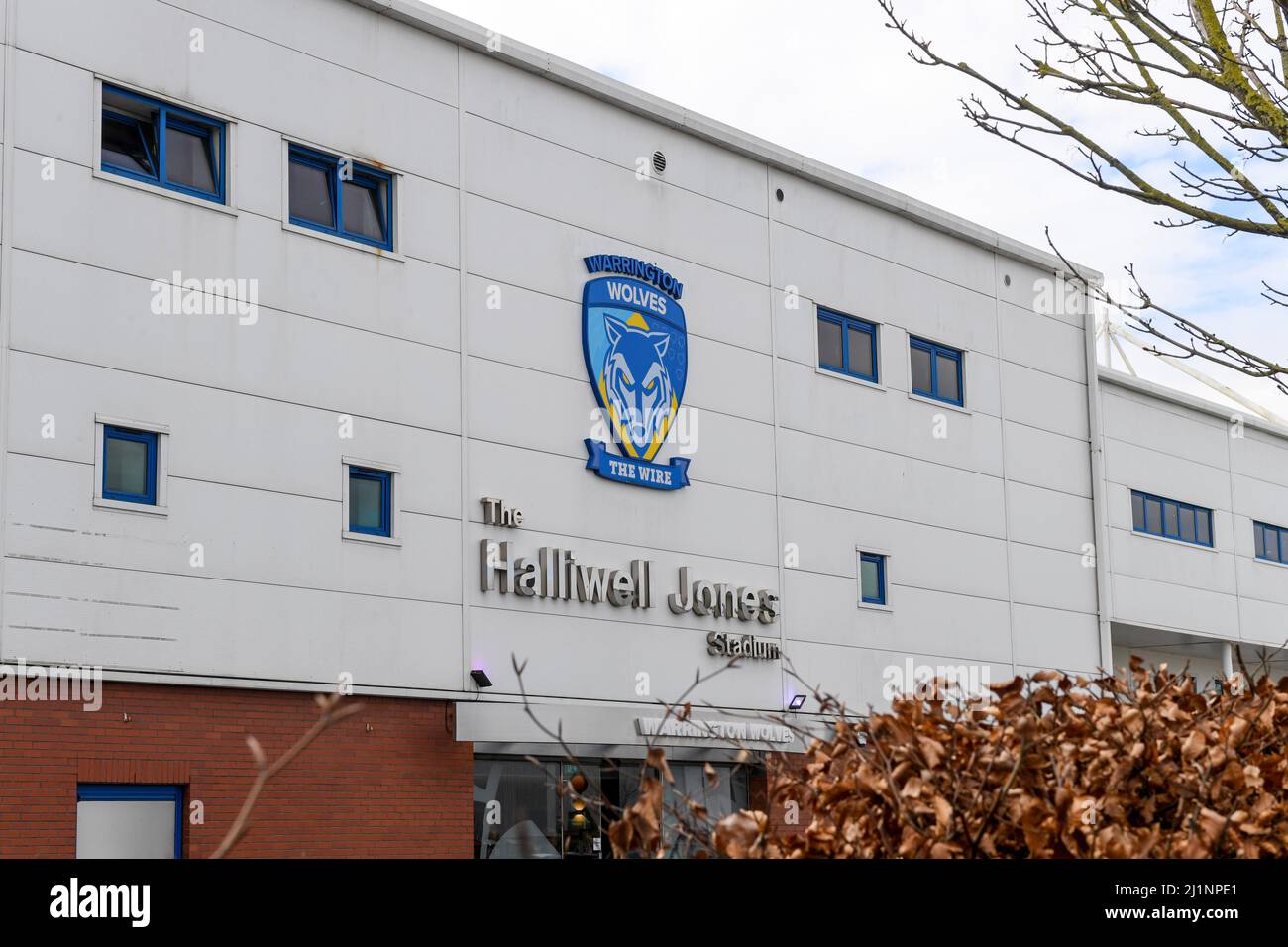 A general view of the Halliwell Jones Stadium, the home of Warrington ...