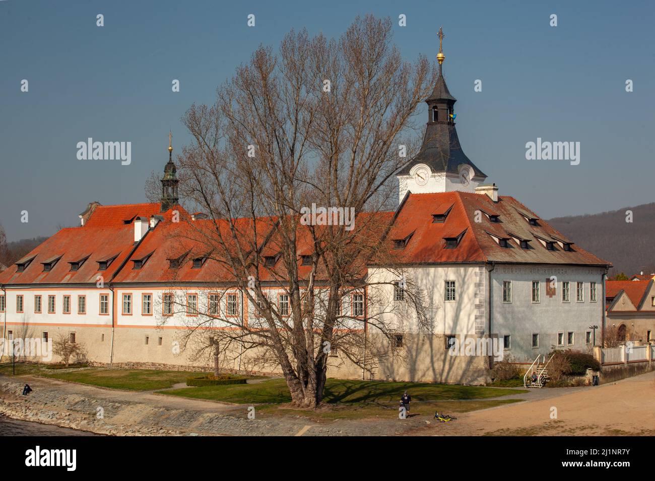 A large tree in front of the castle is parallel to the tower of the ...