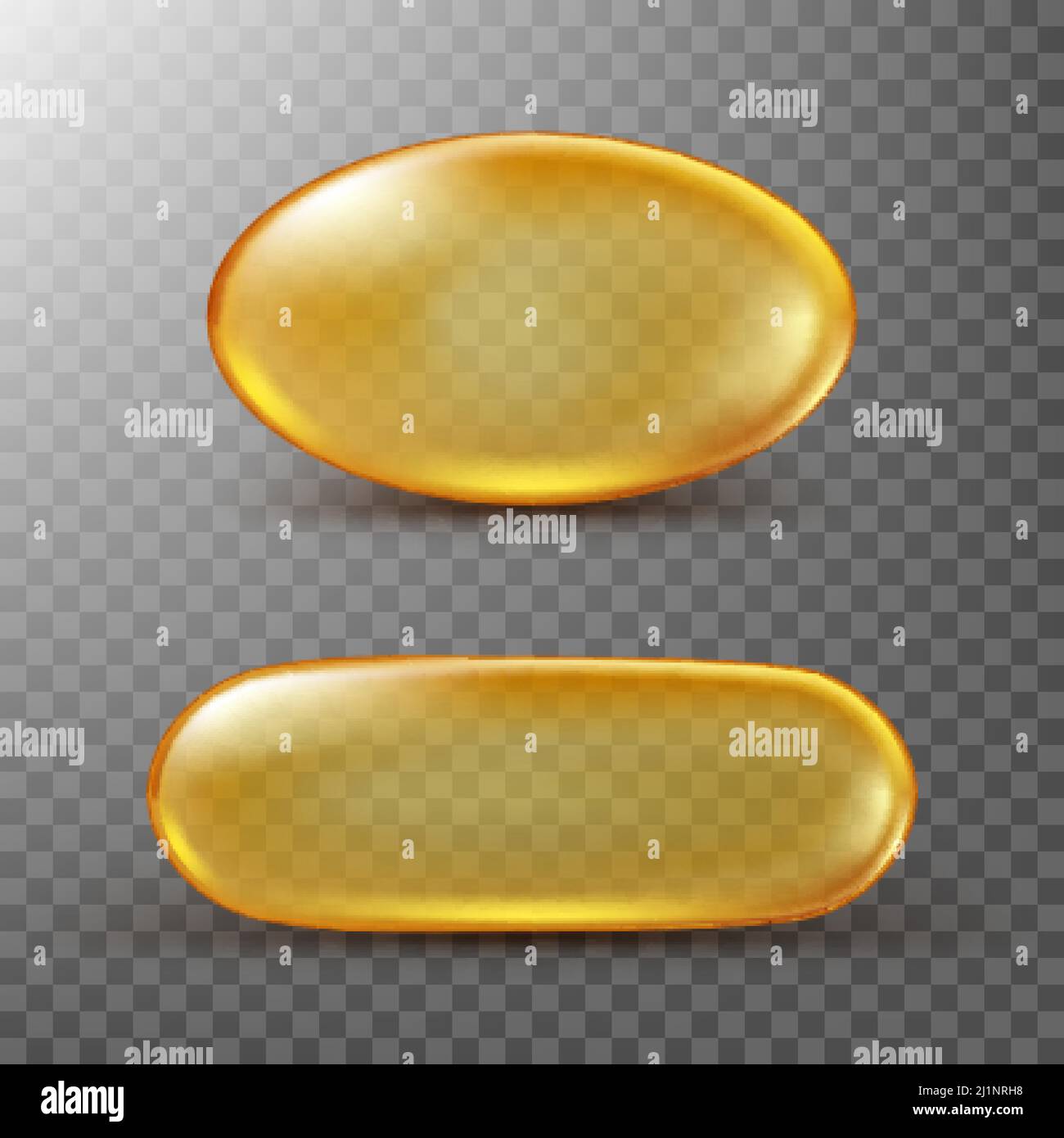 Golden oil capsule of vitamin A, E, Omega 3 or collagen. Vector ...