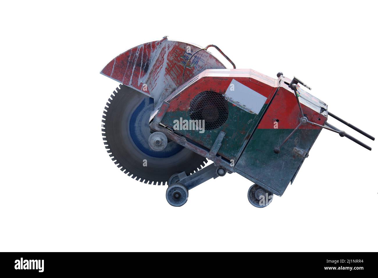 concrete floor cutting machine cut white background Stock Photo - Alamy